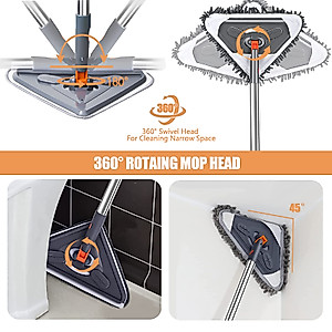 85Inch Wall Cleaner with Long Handle, Baseboard Wall Cleaner Mop 360° Rotatable Wall Washer Cleaner Tool with Adjustable Handle, Microfiber Dust Mop for Floor/Ceiling, Car Wash Brush with Long Handle