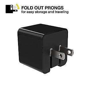 Scosche HA12-RP SuperCube 12W Single USB Port Portable Wall Charger Adapter for All USB Devices, Cell Phone, Tablet, Travel Charger in Black