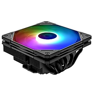 ID-COOLING IS-55 ARGB CPU Cooler Low Profile 57mm Height CPU Air Cooler ARGB 5 Heatpipes 120x120x15mm Slim Fan, CPU Fan for Intel LGA1700/115X/1200; AMD AM4/AM5, For Desktop