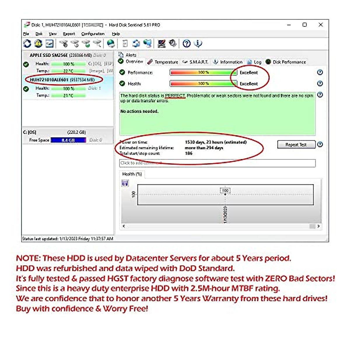 HGST WD Ultrastar DC HC510 10TB 7200RPM SATA 6Gb/s 3.5" SED Hard Drive - HUH721010ALE601 (0F27605) (Renewed)