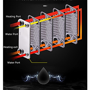 KK5 Brazed Plate Heat Exchanger Water to Water with Copper and SS304 Stainless Steel Plates for Floor Heating, Water Heating, Snow Melting