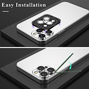 YWXTW Designed for iPhone 14 Pro Max Camera Lens Protector, for iPhone 14 Pro Camera Lens Protector, Individual Metal Anti Scratch HD Clear Case Friendly Tempered Glass Camera Cover, 1 Set (Silver)
