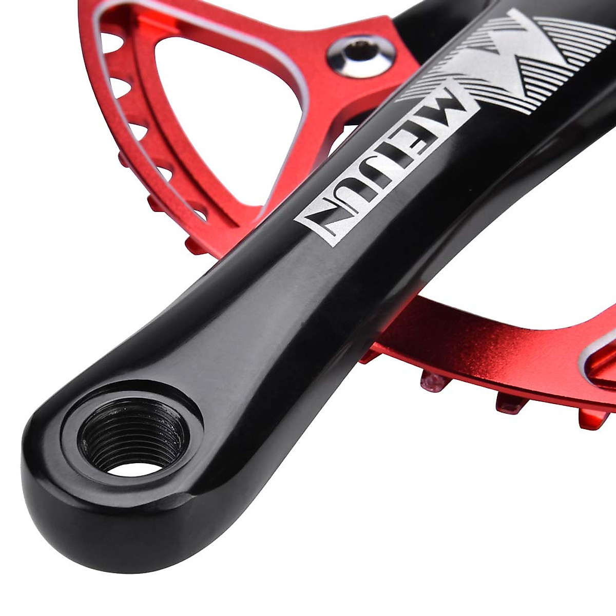 Dioche Crankset, Single Speed Crankset Mountain Bike Aluminum Alloy Hollow Integral Mountain Bike Crankset Arm Speed Fixed Gear,Easy to Modify Single Crank Set