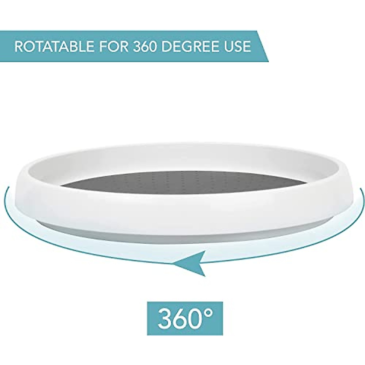 YMJOGGUX 4 Pack Non Skid Lazy Susan Turntable Display Stand, 12 Inch Lazy Susan Cabinet Organizer Rotating Spice Rack for Countertop, Fridge, Vanity, Bathroom