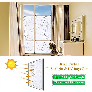 Window Film Window Decal Window Privacy Film Frosted Glass Window Clings, Static Cling Adhesive Stained Glass Vinyl Film for Home Heat Control Window Stickers Privacy Window Decal (Size : 60x100 cm)