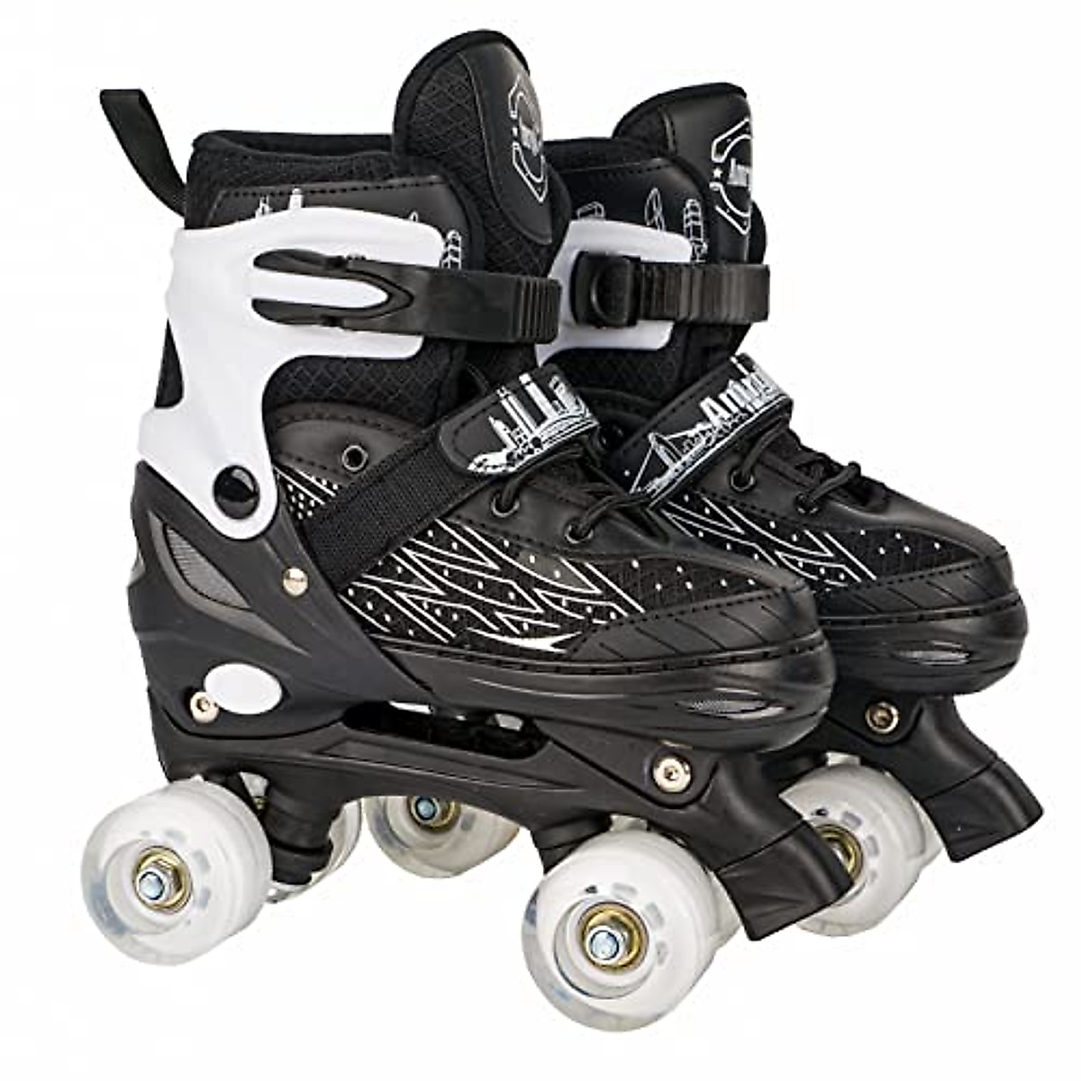 WiiSHAM Roller Skates for Kids 4 Size Adjustable Roller Skates,Fun for Boys and Kids