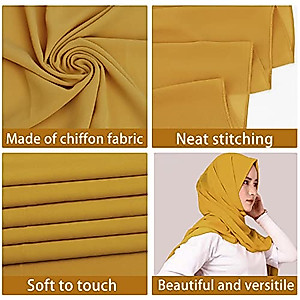 6 Pcs Soft Chiffon Scarf Shawl Long Scarf Wrap for Evening Dresses, Chiffon Hijab Scarves Headwrap for Women(Set 01)