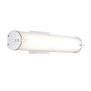 Westinghouse 6112100 Transitional One-Light, 25 Watt Dimmable LED Indoor Wall Light with Color Temperature Selection Brushed Nickel Finish, White Frosted Shade