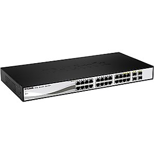 Web Smart 24-Port Gigabit Switch with 4 Combo SFP Slots, D-Link Green