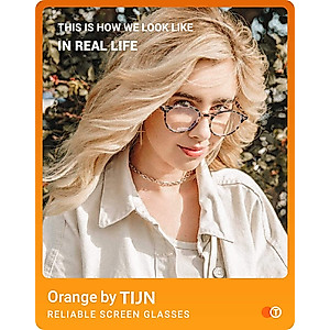 TIJN Blue Light Blocking Glasses Men Women Vintage Thick Round Rim Frame Eyeglasses(Marble Tortoise)