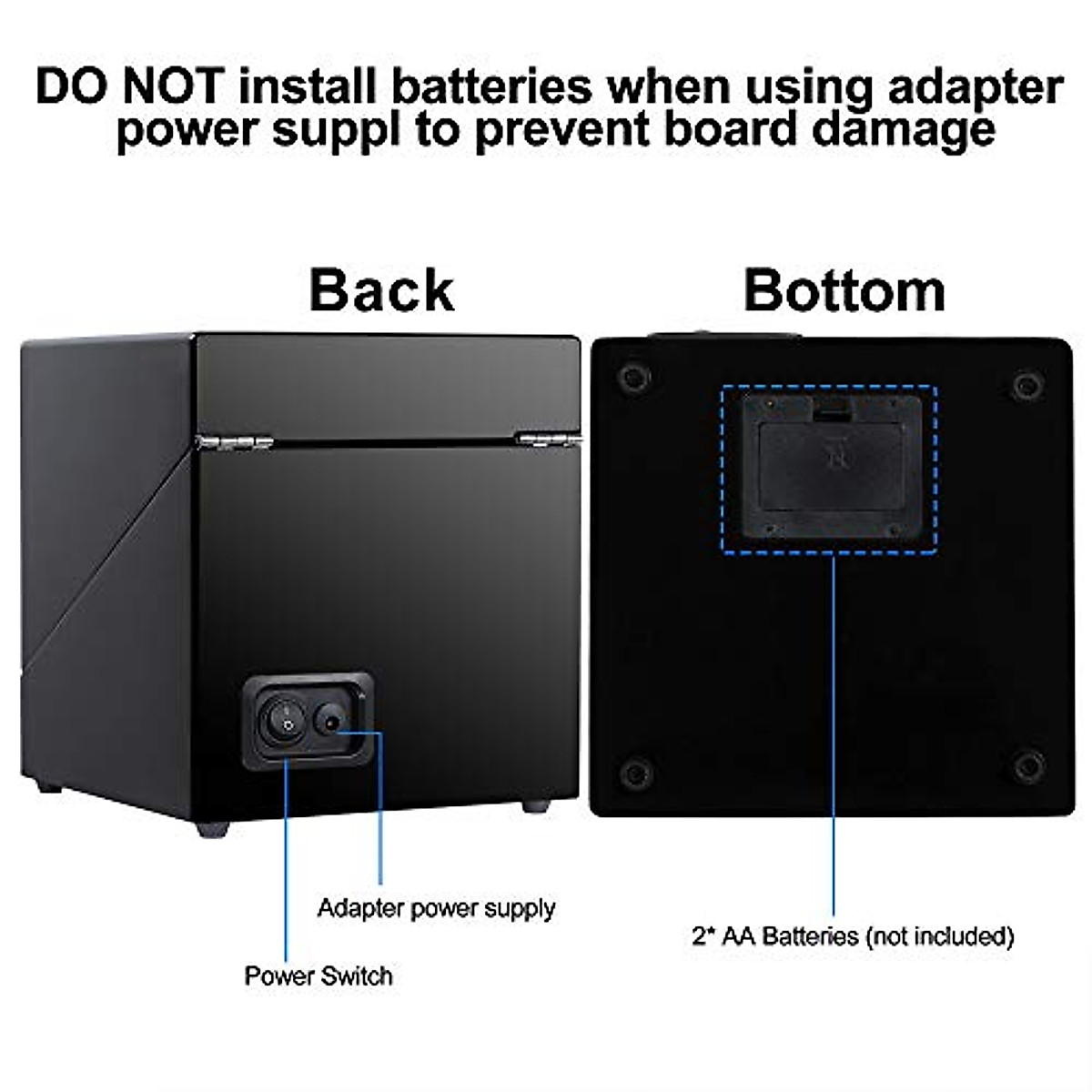 Kalawen Watch Winder for Rolex, Automatic Watch Winder Box, Double Watch Winder with Japanese Quiet Motor Battery Powered or AC Adapter Black