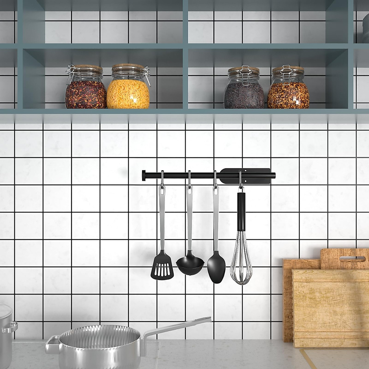 Paper Towel Holder, Self Adhesive or Screw Mounting, Black Paper Towel Holder Wall Mount, SUS304 Stainless Steel Paper Towel Holder Under Cabinet for Kitchen, Counter, Cabinet, Bathroom