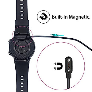 REEYEAR Smart Watch Magnetic Charger Cord [2 Pack], 2 Pin 3.3Ft USB Fast Charging Cable Fits for YAMAY SW021/023 YAMAY/WILLFUL/LETSFIT ID205L ID205U ID205S