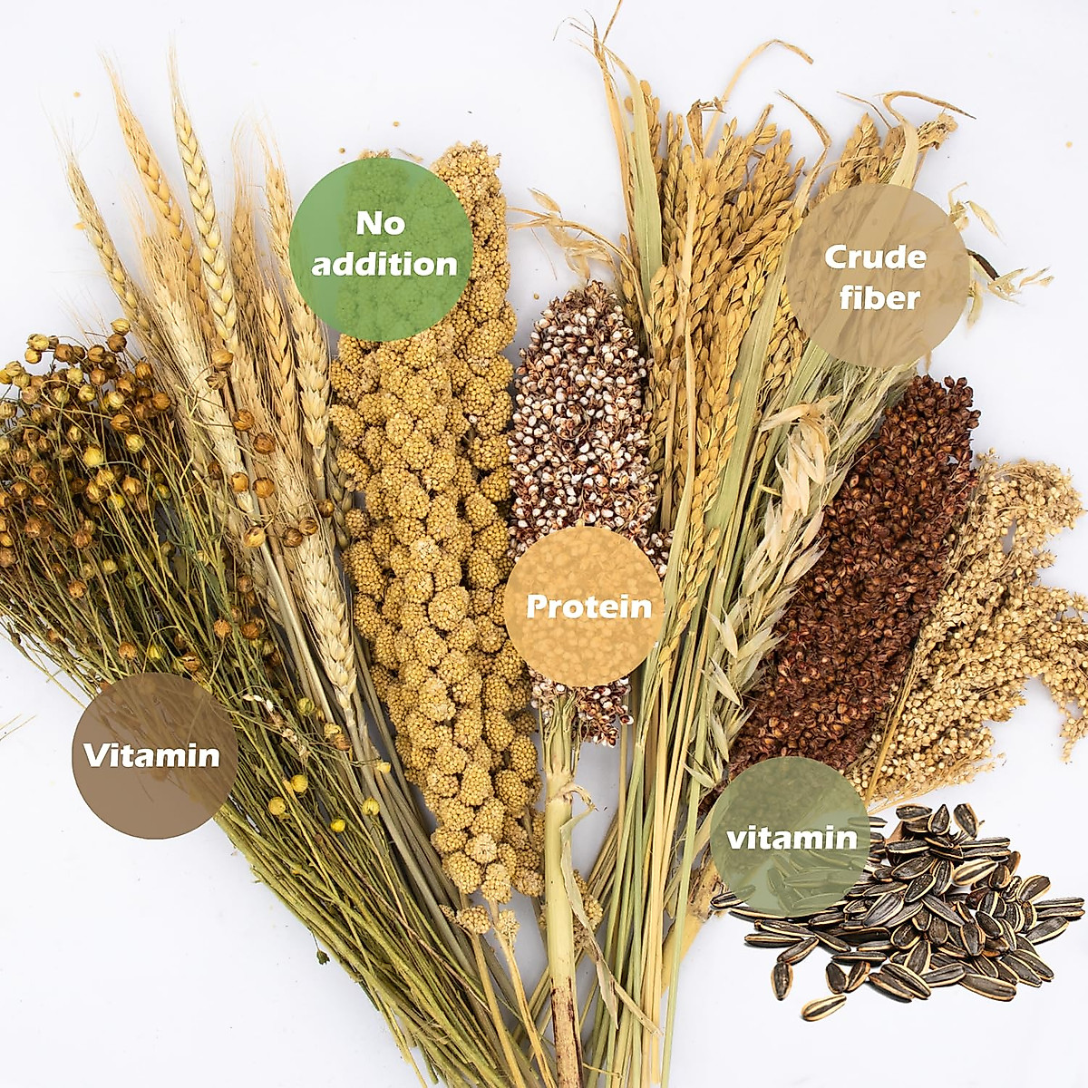 NICERINC PET Natural Ear of Grain Flower&Herb Bedding Mate Habitat Decor, Adding Fun Hamster Accessories for Hamsters Gerbils Lemming