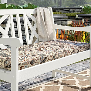 NettyPro Outdoor Patio Bench Swing Cushion Cover Replacement Water Resistant UV Protection Outside Loveseat Cushion Slipcovers with Zipper, 45 x 18 x 3 Inch