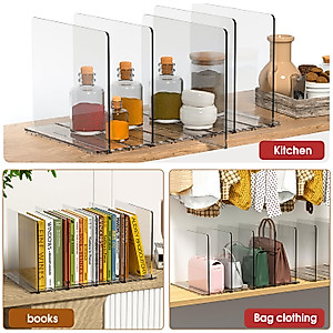 frtzal Purse Organizer for Closet, Shelf Dividers for Closet Organization Adjustable Plastic Handbag Organizers for Closets Purse Storage Organizer (4 layers Tra)