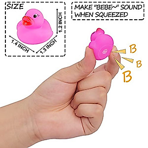 144-Pack Mini Rubber Ducks Set, Mini Colorful Rubber Duckies Bath Toy for Child,Float & Squeak Tiny Ducks Pool Toy Set for Kids Party Favors,Birthday Party Supplies,Prize Rewards