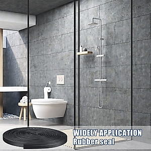 134 Inches Flexible Magnetic Strip Insert Shower Door Magnetic Strip Replacement Long Magnet Roll for Crafts for Framed Semi Framed Swinging Glass Shower Doors, Black (1 Roll)