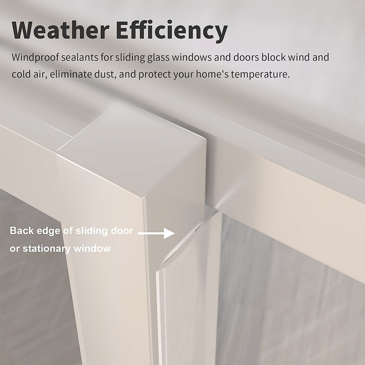 Weather Strip, Cuttable Seal, Adhesive Draft Stopper for Interior/Exterior Doors, Sliding Door & Shower, 98' Length (White)