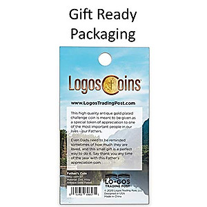 Father's Coin, I Love You Dad Token of Appreciation, Gold-Color Plated Challenge Coin, Proverbs 20:7, Man of God, Unique Gift Idea for Dads & Grandfathers, from Daughter, Sons or Wife