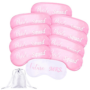 15 Pieces Bride Masks and Bridesmaids Sleep Mask Bridesmaid Proposal Present Bridal Party Favor Bachelorette Party Favors with White Storage Bag Bachelorette Present for Bride Party Favor Accessories