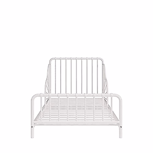 Little Seeds Quinn Whimsical Metal Toddler Bed, White