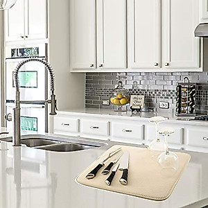 2 X Norpro 16" X 18" Durable Microfiber Dish Drying Mat Cream 359E