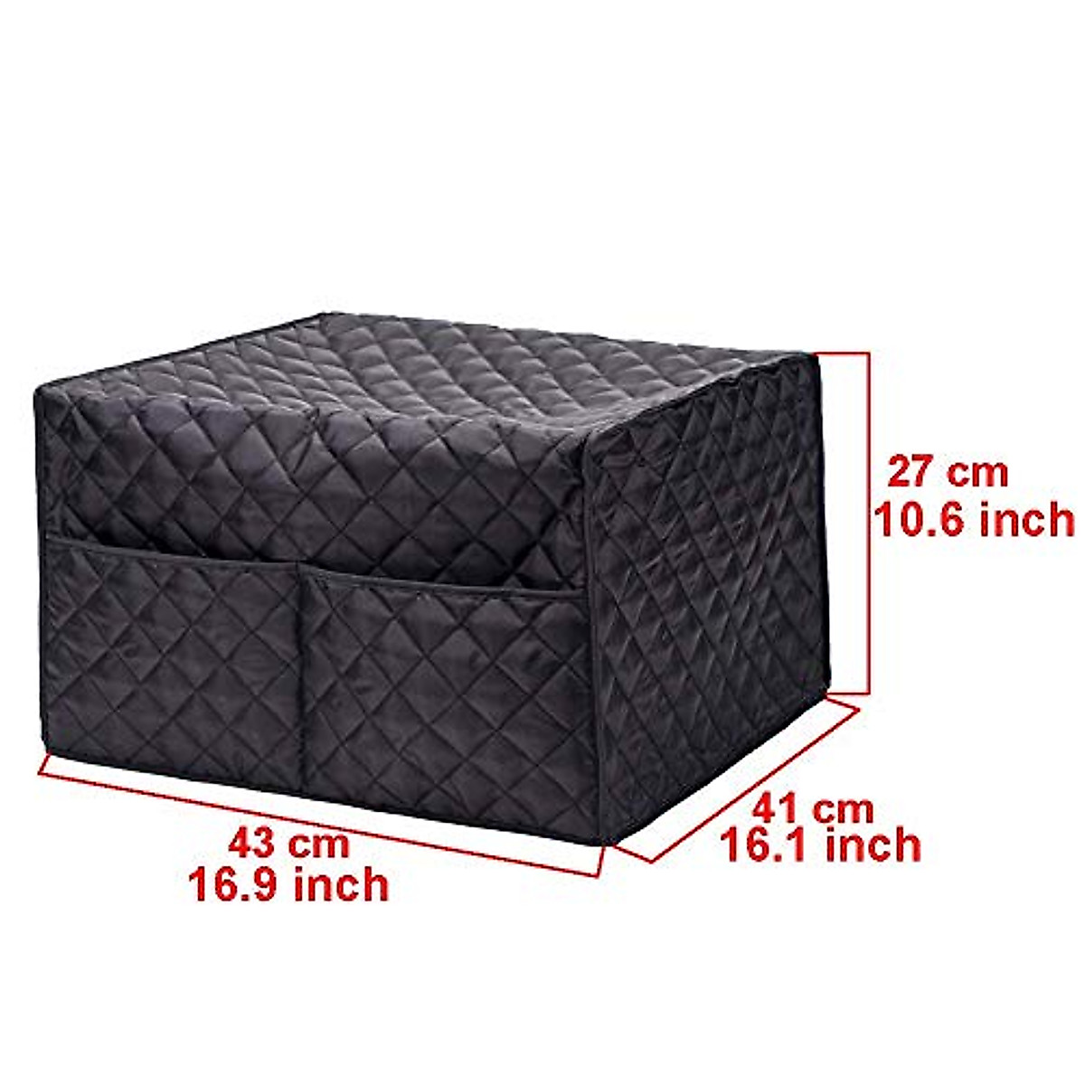 Convection Toaster Oven Cover,Smart Oven Dustproof Cover Large Size Cotton Quilted Kitchen Appliance Protector Storage Bag With 2 Accessary Pockets, Machine Washable CYFC40(only Cover)