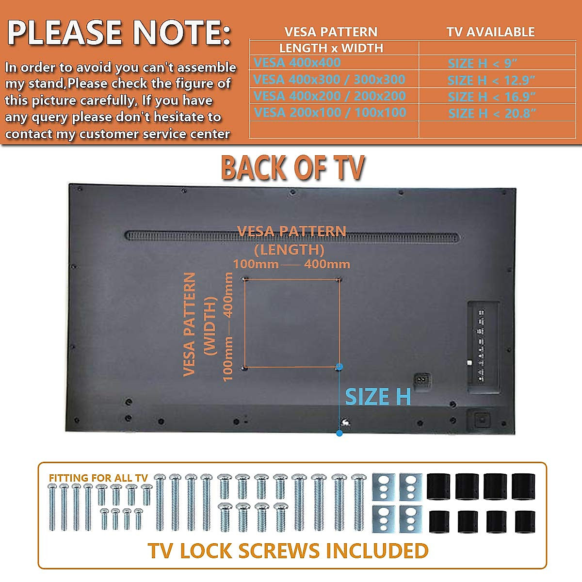 Hemudu Universal Table Top TV Stand Base TV Legs with Height Adjustment fits Most 27-55 Inch LCD LED Flat Screen TVs, Max VESA 800x400 mm, TV Feet Mount Holds up to 125 lbs, Black