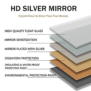 BEAUTYPEAK 20"x30" Arch Bathroom Mirror, Wall Mounted Mirror, Black Vanity Wall Mirror w/Metal Frame for Bedroom, Entryway, Living Room