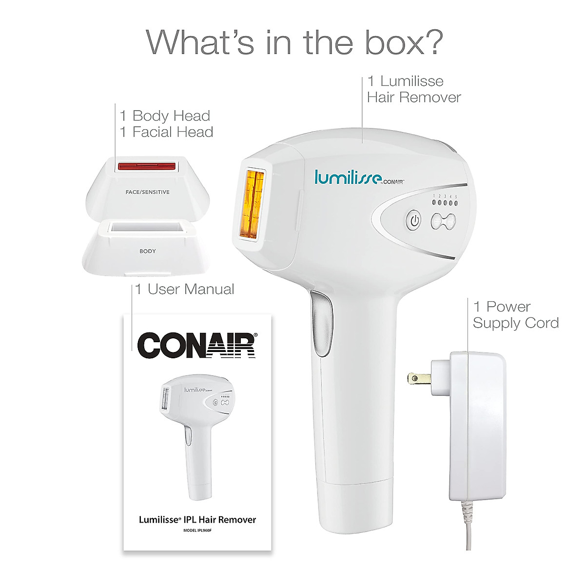 Conair Lumilisse IPL Hair Removal, Whole Body Hair Removal Device for Women