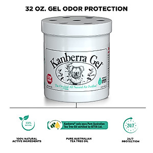 Kanberra Gel | Odor Removing Gel | Stop Odors Naturally | Pure Tea Tree Gel | The Original All Natural Air Purifier | NEW 32oz size