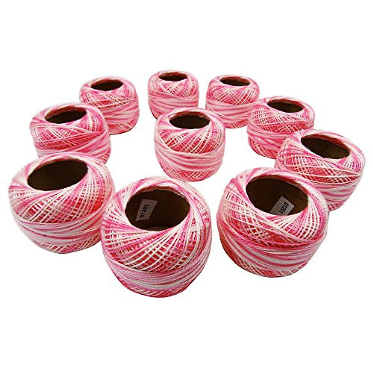 S2J Lot of 10 Pieces Anchor Tatting Crochet Cotton Thread Variegated Skein Yarn Ball