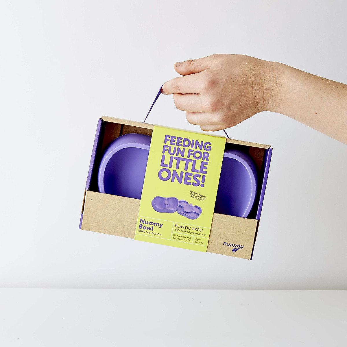 Nummy BOWL - Pure Silicone Bowl with Hidden Suction Cup for Babies and Toddlers | BPA and Phthalate Free | Microwave and Dishwasher Safe | Great Baby Gift (Purple, Core Collection)