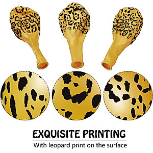 Gejoy 36 Pieces Leopard Balloons Cheetah Balloons Leopard Print Balloons Jungle Animal Balloons Leopard Spots Latex Balloons for Jungle Zoo Animals Party Supplies