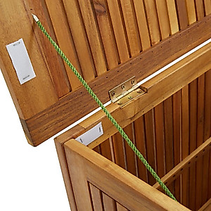 loibinfen Solid Wood Outdoor Storage Bench,Solid Acacia Wood Garden Deck Box Patio Storage Box with Liftable Top Outdoor Wooden Storage Container for Patio,Backyard,Poolside, 23.6"x19.7"x22.8"