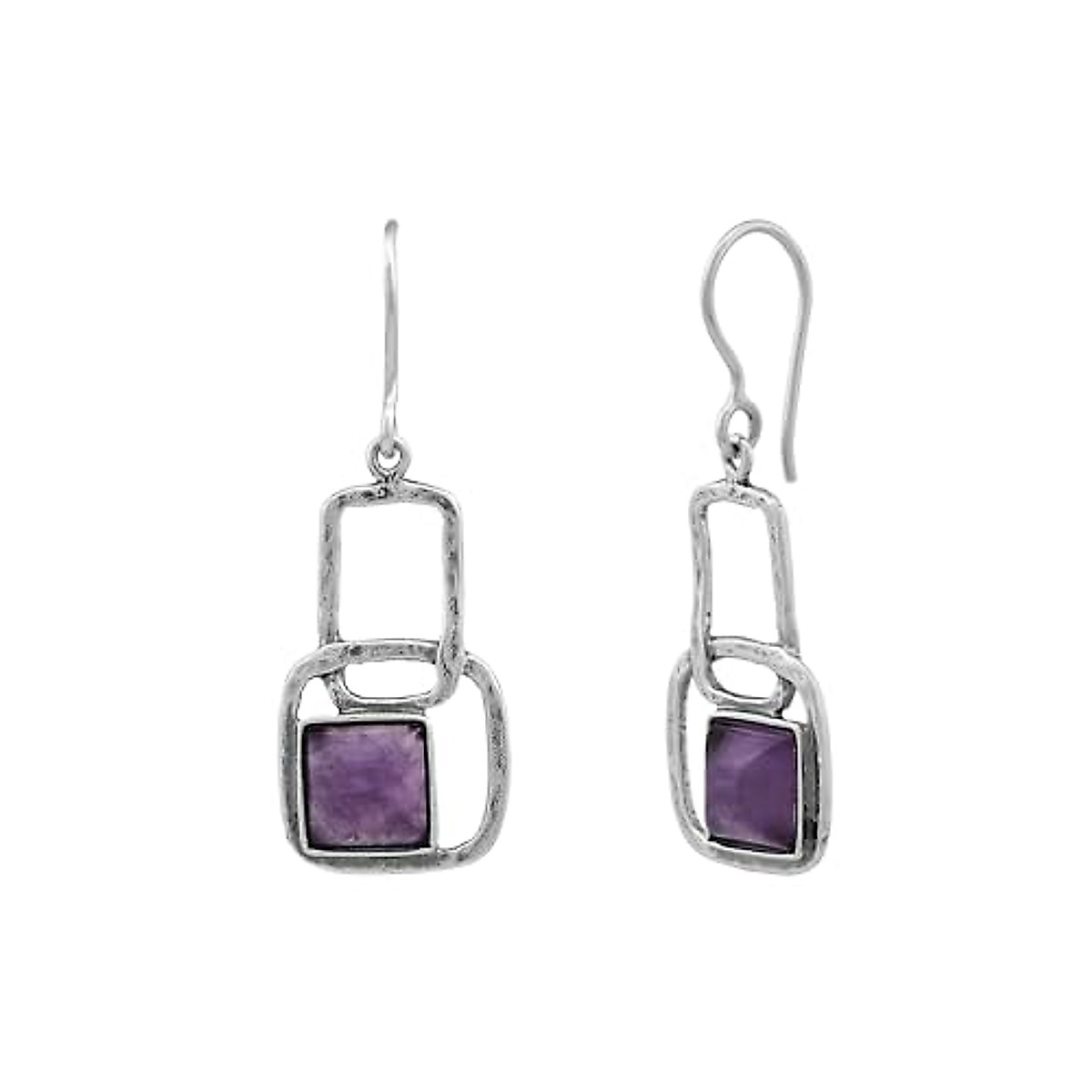 Silpada 'Iconic' Amethyst Drop Earrings in Sterling Silver