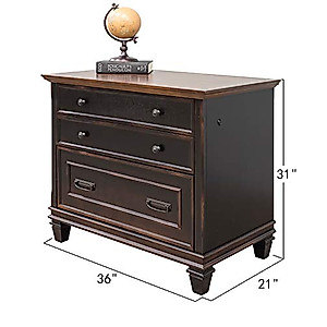 Martin Furniture Hartford Lateral File Cabinet, Brown - Fully Assembled