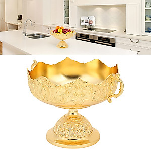 yaogohua Golden Fruit Plate European Fruit Plate Tray Trinket Dish Snack Tray European Style Fruits Basket Ornaments Food Serving Tray for Desktop Decoration