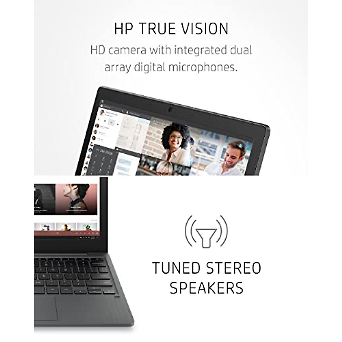 HP Chromebook 11 Laptop, MediaTek MT8183, 4 GB RAM, 64 GB eMMC, 11.6" HD Touchscreen, Chrome OS, Long Battery Life, USB-C Port, Custom-Tuned Speakers, Lightweight (11a-na0100nr, 2022, Ash Gray)