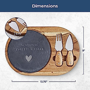 GAM Personalized Engraved Charcuterie Board Set Cutting Board Wedding Gift for Couple - Custom Cheese Cutting Board Wood Engraved 13.75" x 9" Wedding Gift, Closing Gifts for Home Buyers