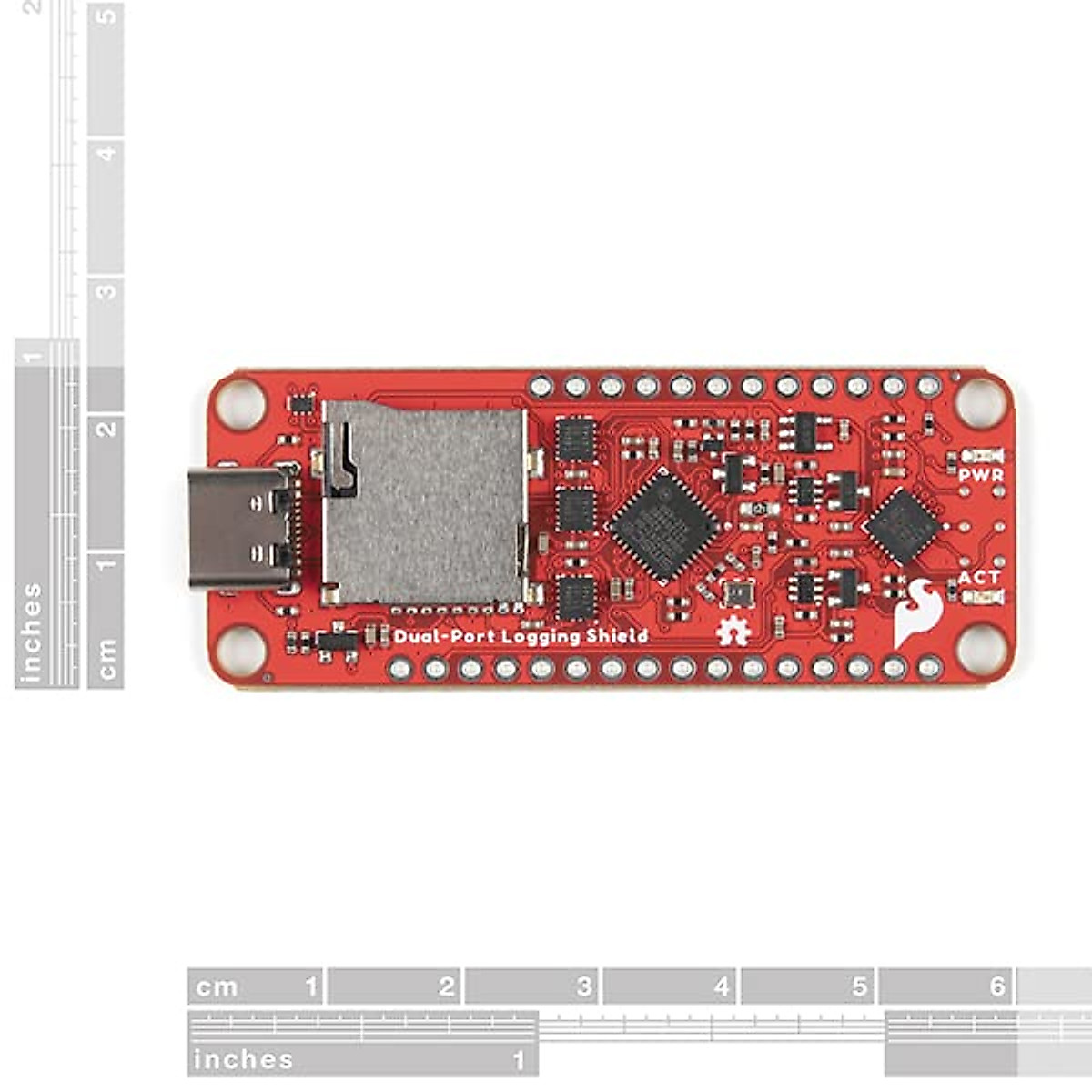 SparkFun Thing Plus Dual-Port Logging Shield -USB2241 Ultra Fast USB 2.0 Media Controller -ATiny841 MicroController -MicroSD -Thing Plus 5CV -Feather 3.3V