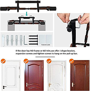 KDFJ Pull up Bar for Doorway, Pullup Chin up Bar Home, Multifunctional Dip bar Fitness, Door Exercise Equipment Body Gym System Trainer-Black