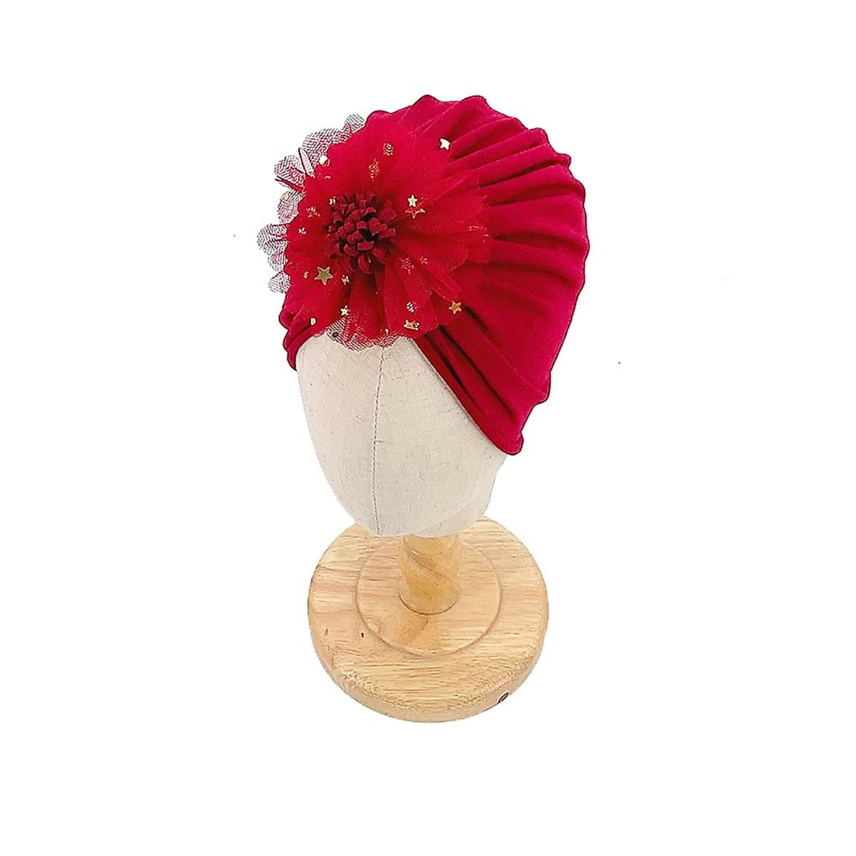 MOONHING Baby Girl Toddlers Breathable Cotton Hat Newborn Knotted Hat Cute Donut Soft Turban Bow Knot Cap