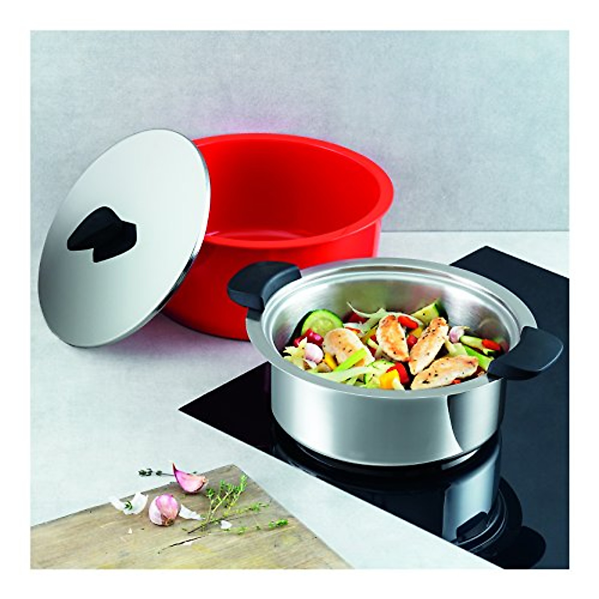 Kuhn Rikon 3-Quart Hotpan Casserole, Red