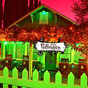 Ollny Halloween Lights Outdoor Indoor, 60 FT 180 LED Halloween Decorations Lights Orange, Waterproof String Fairy Lights Plug in, 8 Modes and Timer Light for Party, Yard, Door, Christmas, Home Decor