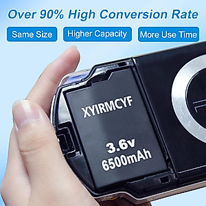 XYIRMCYF 2PCS PSP 1000 Battery (2024 New Upgrade), 6500mAh New 0 Cycle High Capacity Battery for Sony PSP 1000 PSP-110 PSP-280 Console