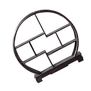 Healifty Chinese Antique Display Rack Art Retro Wall Shelf Carving Crafts Flower Pot Book Rack Organizer Shadow Box Decor for Home Desk Decoration Floating Wood Shelves