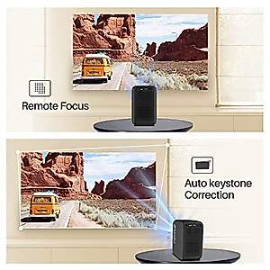 SANSUI Portable Projector with WiFi and Bluetooth, 1080P Smart Projector Netflix-Licensed,10000 Lumens,Auto Keystone Correction,Hi-Fi Audio HDR 10 for Home Theatre Outdoor Movies