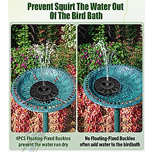 GAIZERL Solar Fountain Bird Bath Fountains Pump Upgraded 100% Glass Panel, Solar Powered Water Fountain with 8 Nozzles & 4 Fixers for Garden, Pond, Pool, Patio, Fish Tank, Outdoor - No Battery Needed